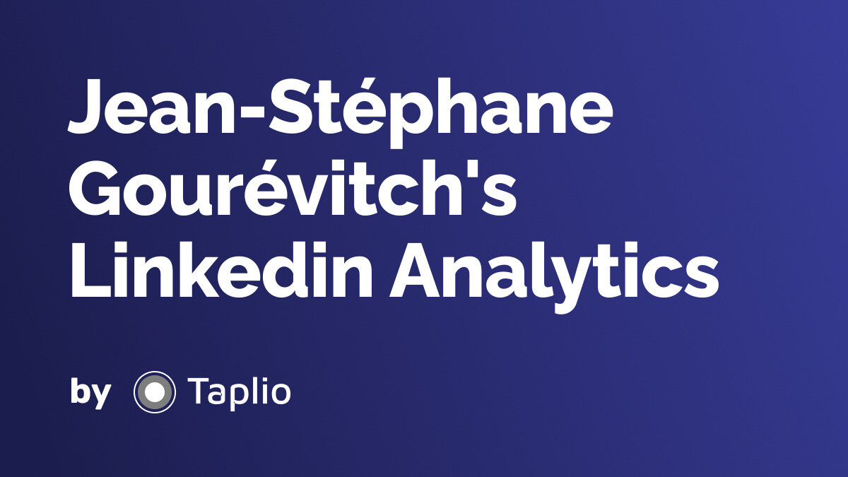 Jean-Stéphane Gourévitch - LinkedIn Analytics by Taplio